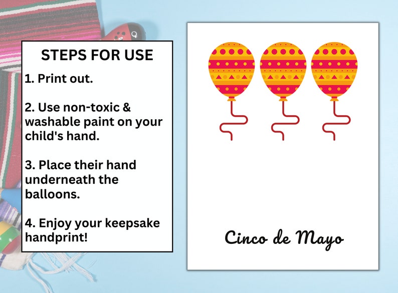 Cinco De Mayo Handprint Art for Kids and Toddlers, Handprint Craft for ...