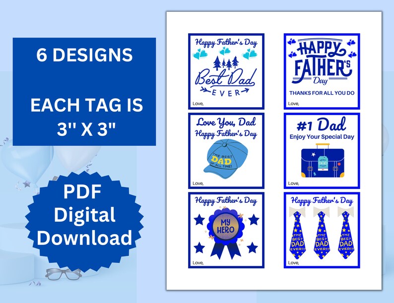 Father's Day Gift Tags Printable, Best Dad Ever Gift Tag - Etsy