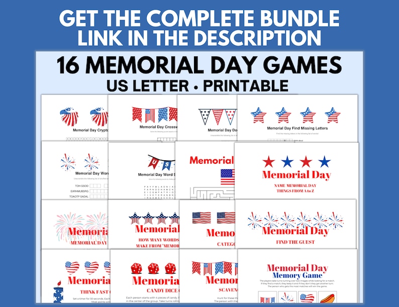 Memorial Day Think Quick Game, Memorial Day Games, Ice Breaker Games ...