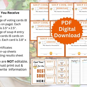 Soup Cook off Contest Kit, Soup Cookoff, Soup Competition, Soup Contest ...