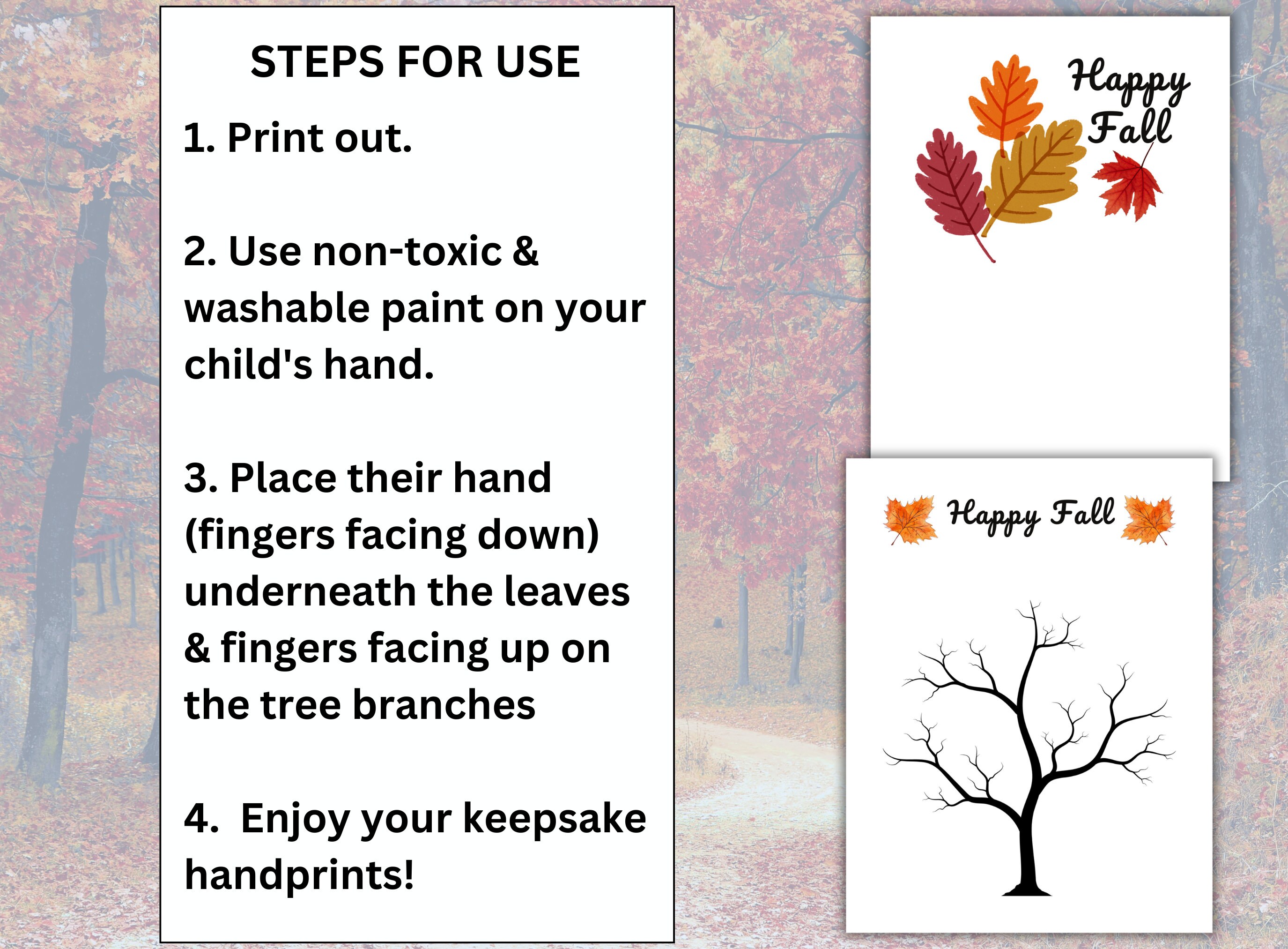 Fall Handprint Art Craft for Preschool and Daycare, Autumn Handprint ...