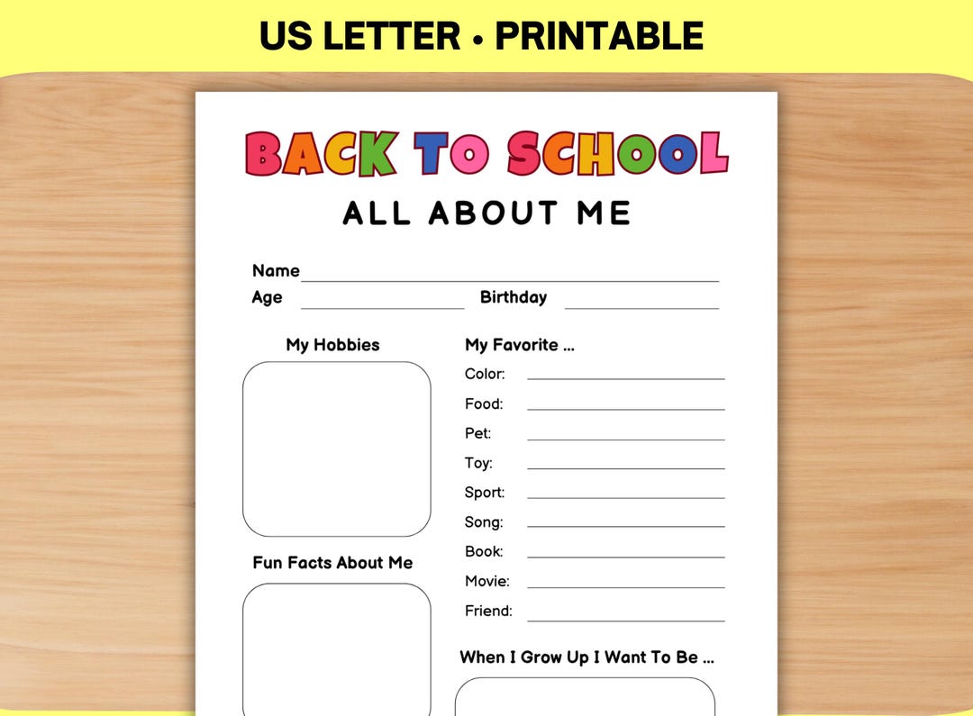 All About Me, Back to School Classroom Icebreaker, Get to Know Me ...