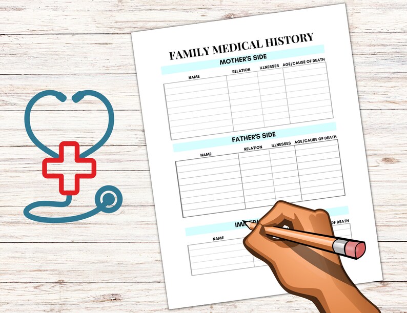 Medical History Form, Medical Tracker, Medical Information - Etsy