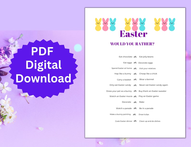 Easter Would You Rather Game, Printable Easter Games for Kids and ...