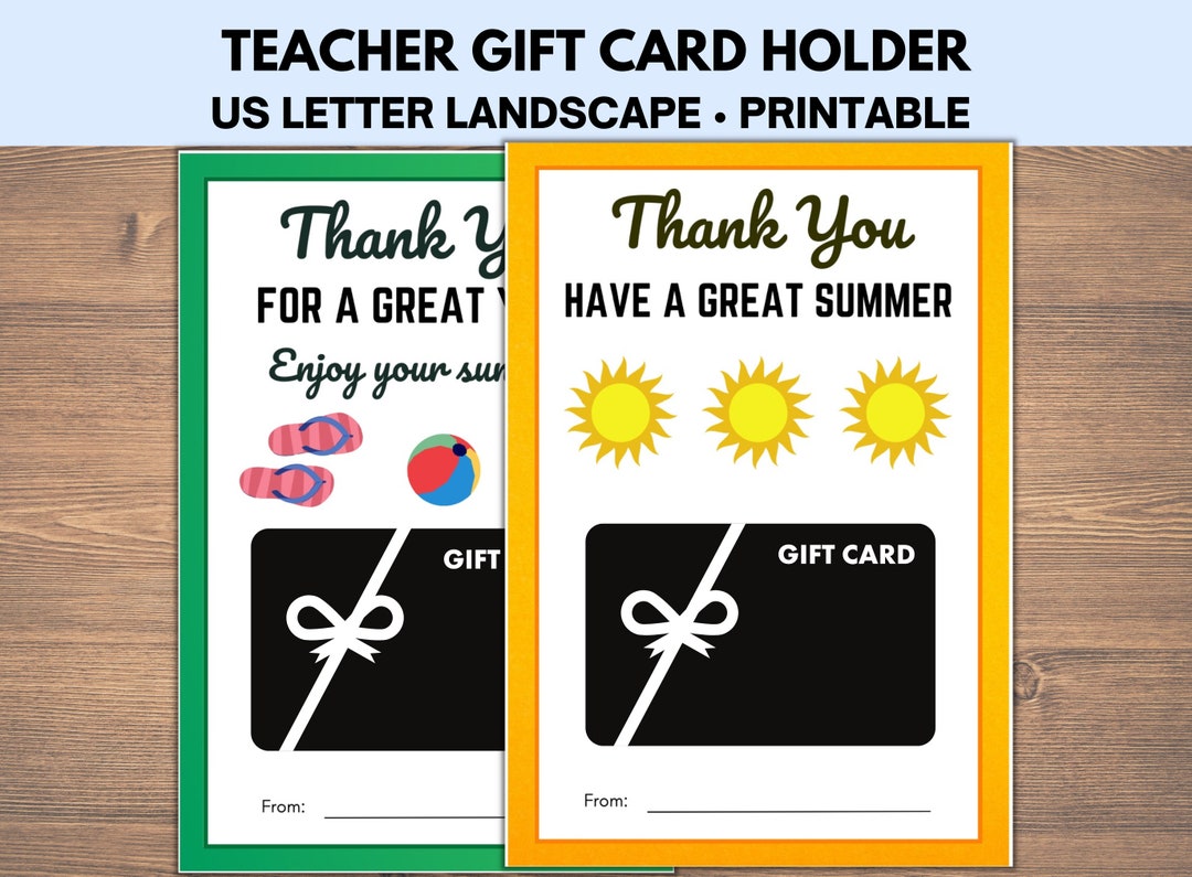 Teacher Summer Gift Card Holder for Appreciation, Bus Driver ...