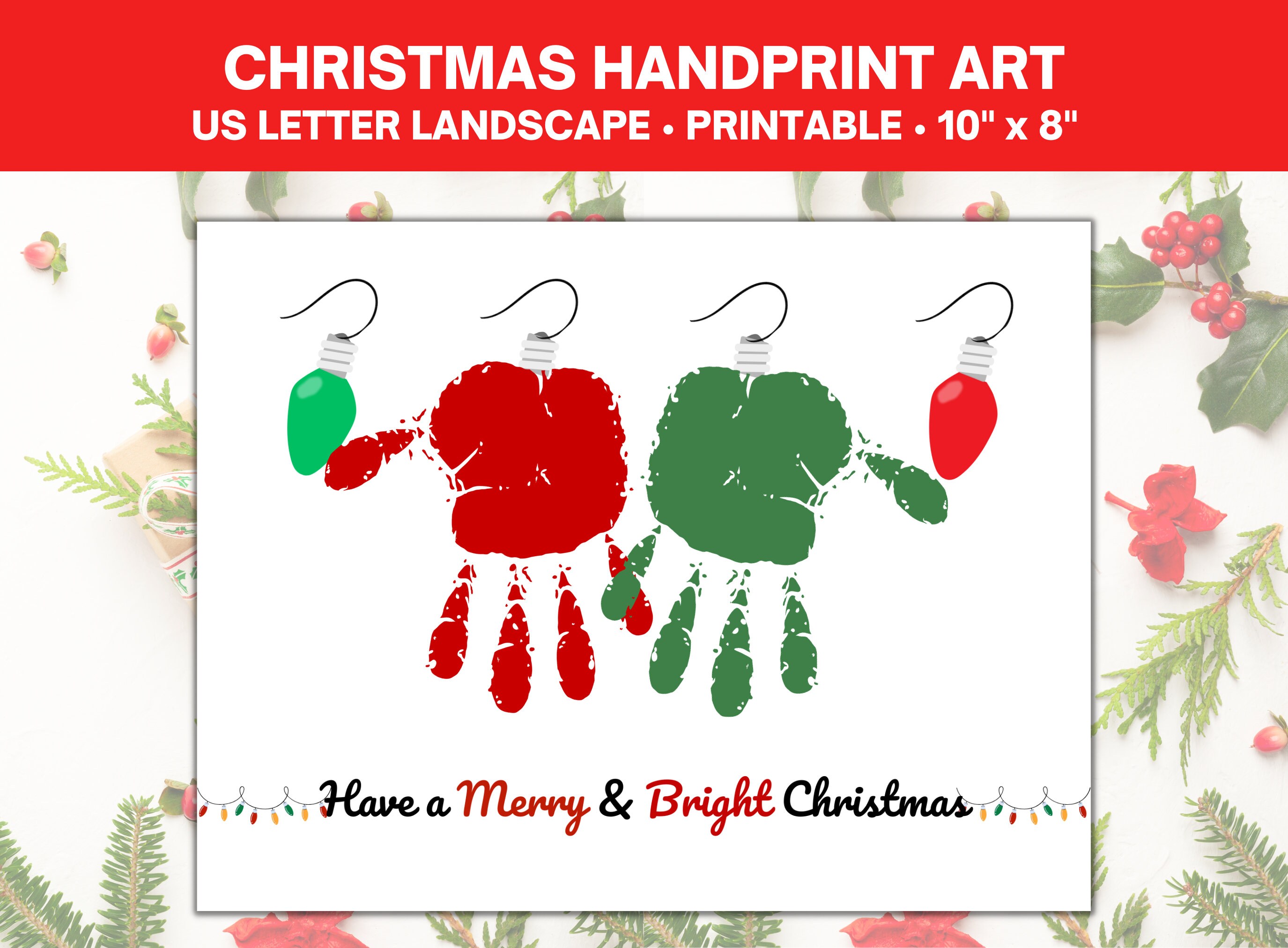 Handprint Christmas Lights, Christmas Handprint Craft, Christmas ...