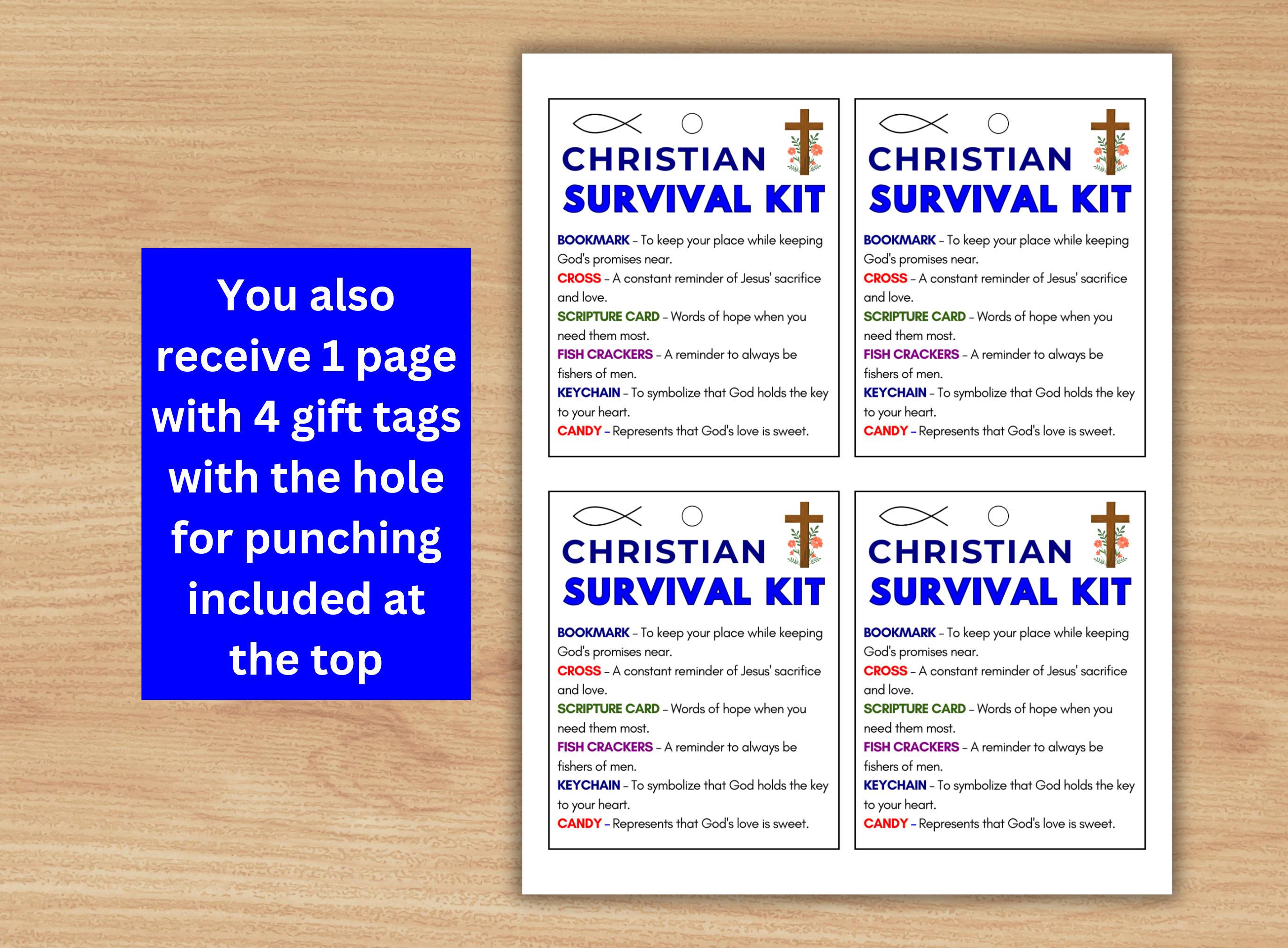 Christian Survival Kit Tags, Printable God Survival Kit, Spiritual ...