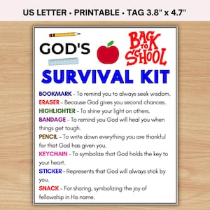 God's Back to School Survival Kit Tags, Christian Survival Kit, God ...