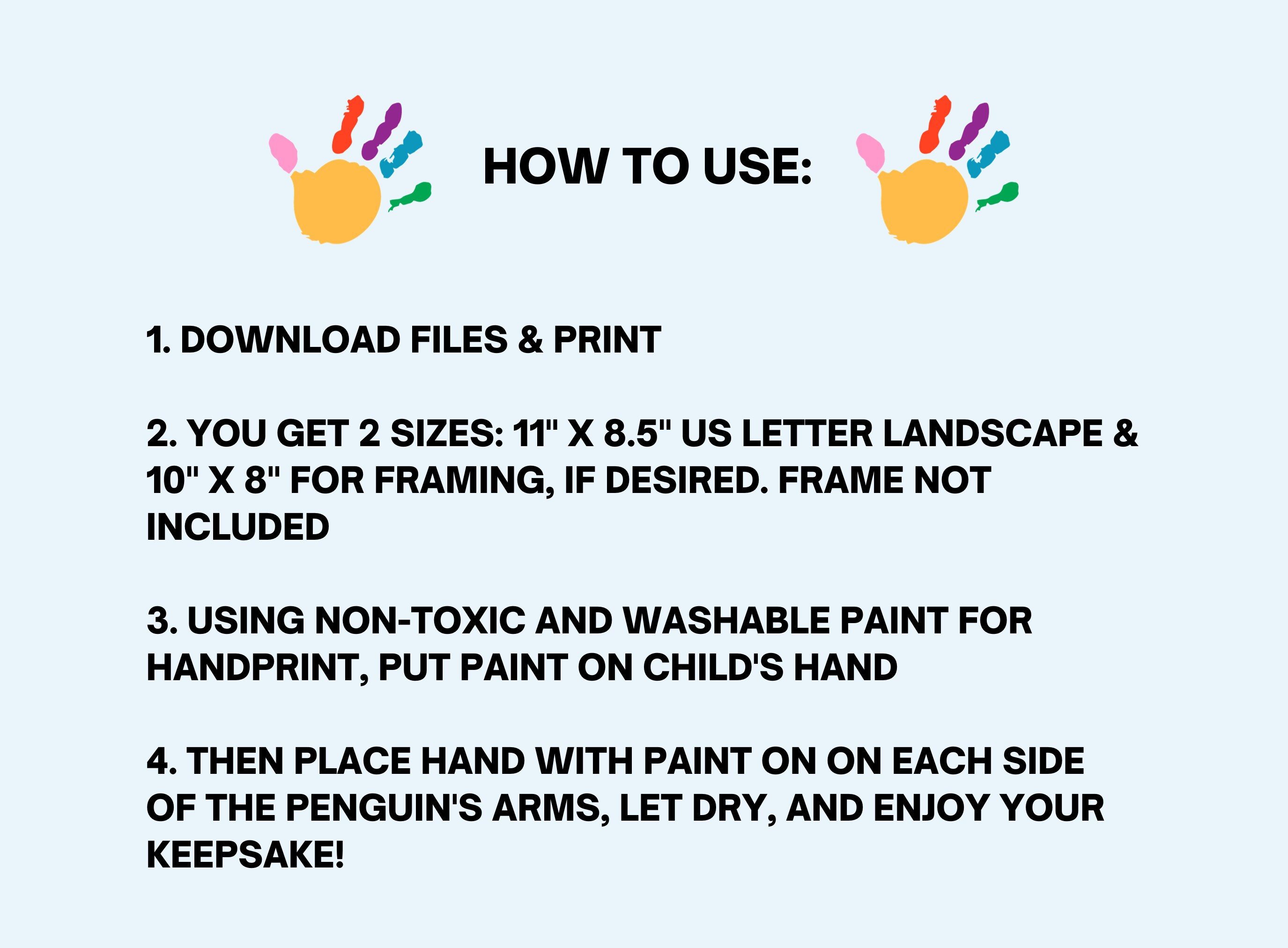 Winter Handprint Art, Winter Preschool Craft, Penguin Handprint Craft ...