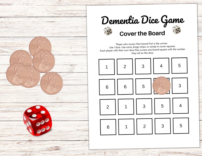 Dementia Dice Game, Candy Dice Game, Dice Game Printable, Ice Breaker ...