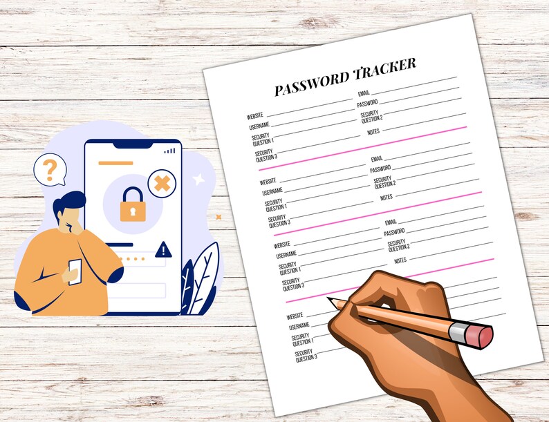 Password Tracker Printable, Password Keeper Organizer Log - Etsy