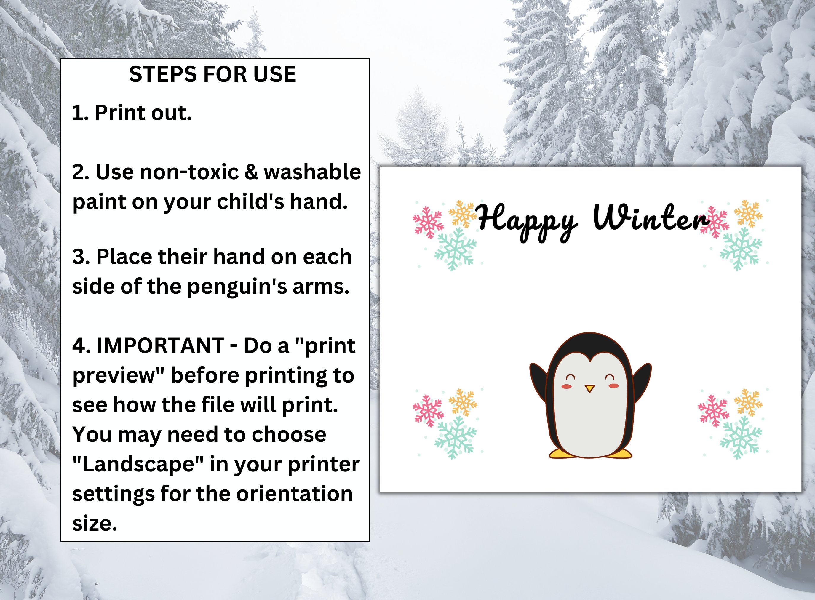 Winter Handprint Art, Winter Preschool Craft, Penguin Handprint Craft ...