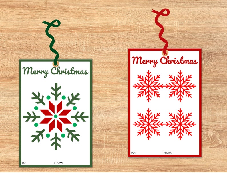 Christmas Snowflake Gift Tags Printable, Christmas Gift Tags, Gift Tag ...