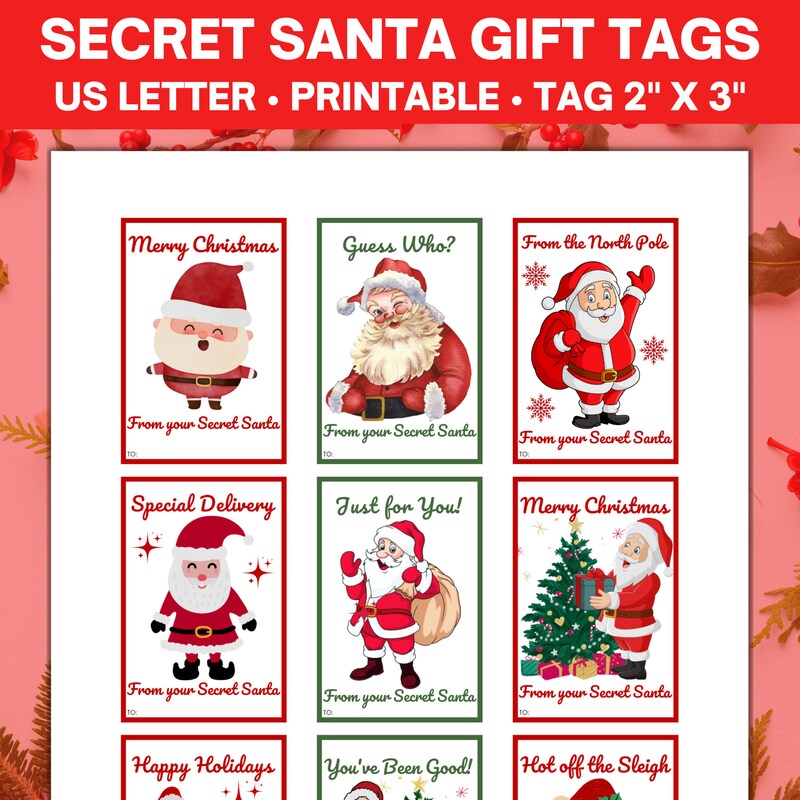Secret Santa Sticker - Etsy