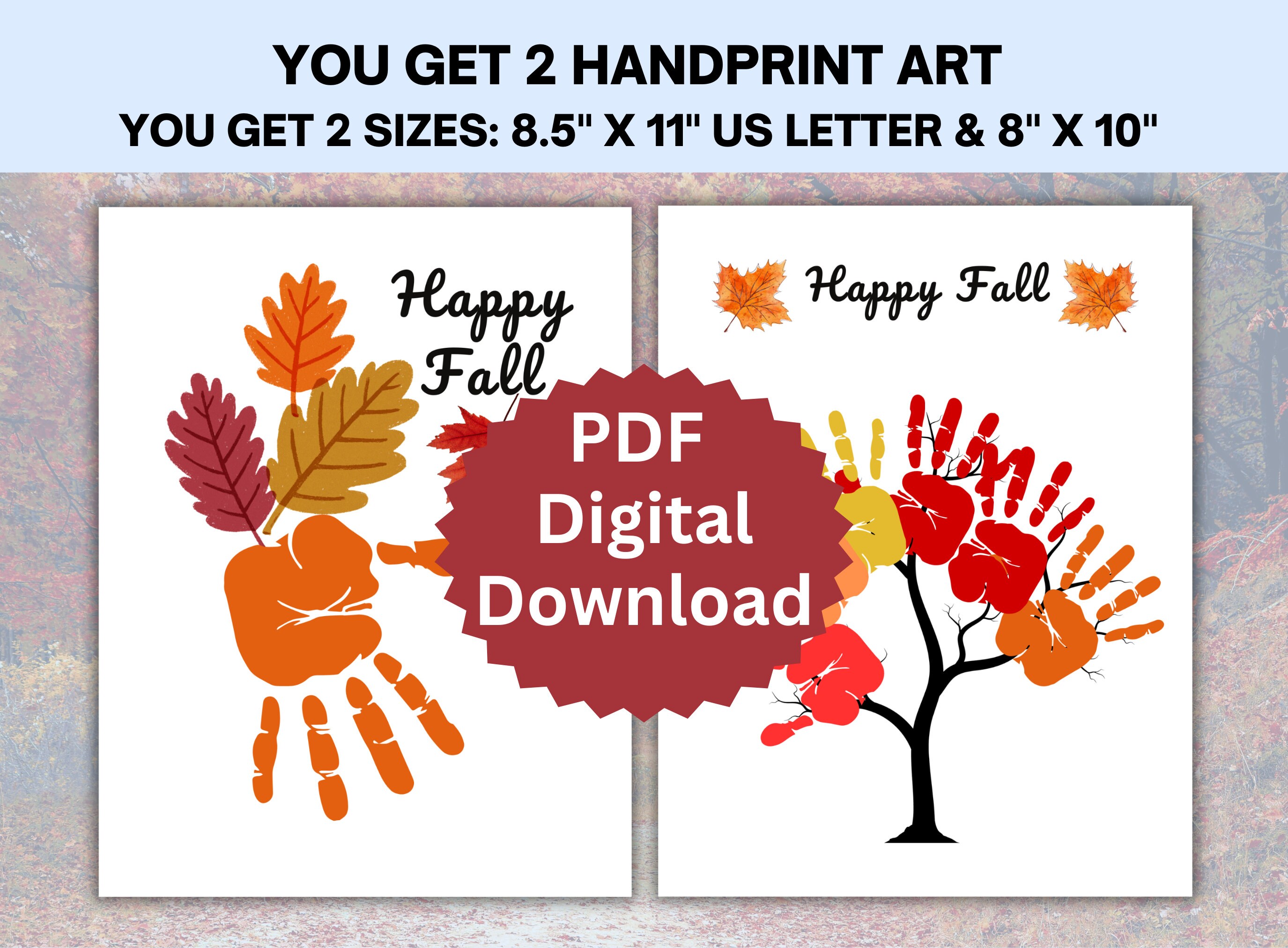 Fall Handprint Art Craft for Preschool and Daycare, Autumn Handprint ...