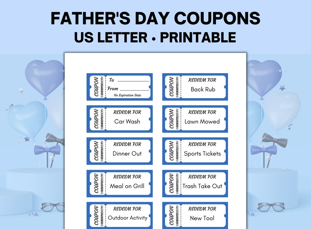 Father's Day Coupons, Father's Day Printable Craft and Gifts From Kids ...