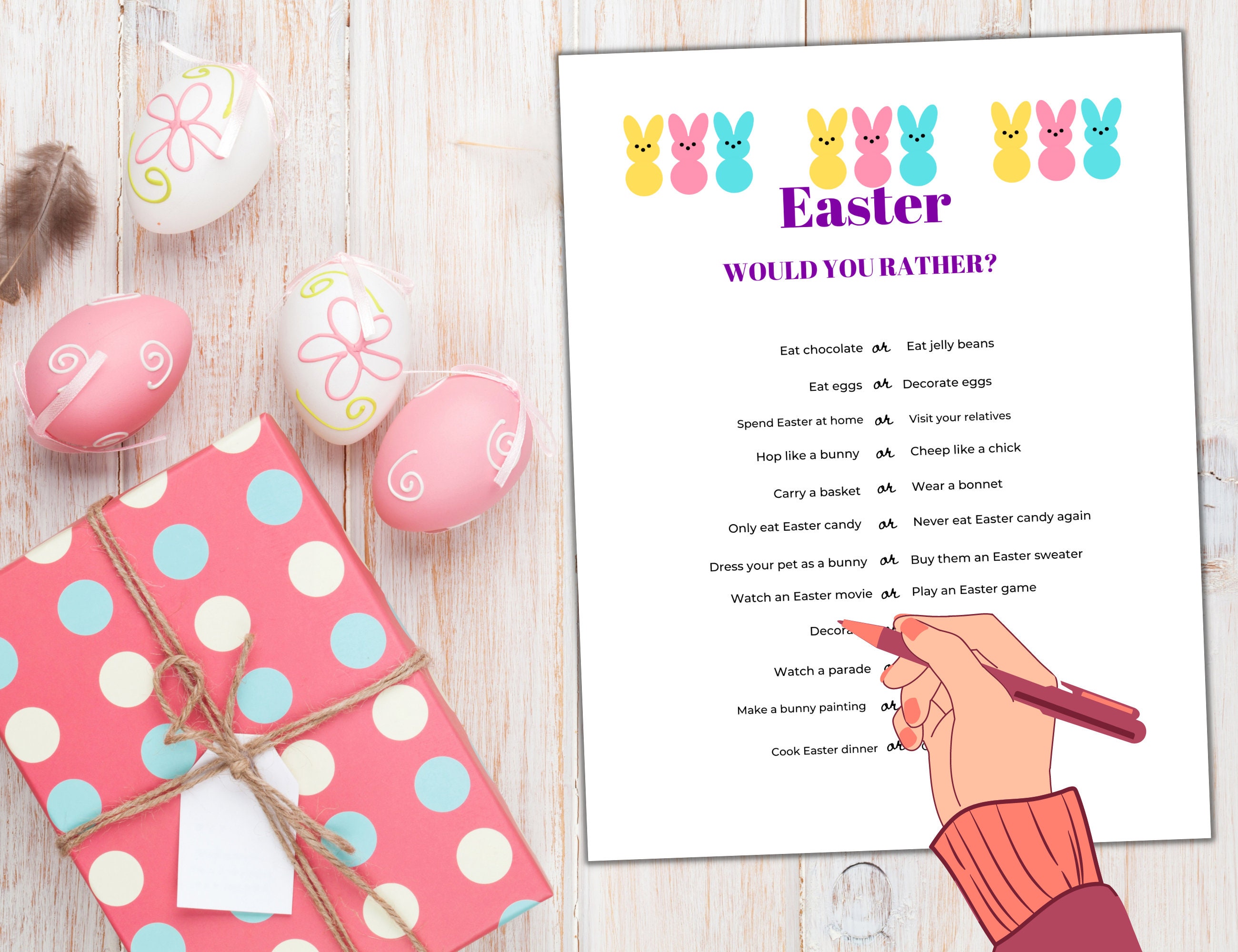 Easter Would You Rather Game, Printable Easter Games for Kids and ...