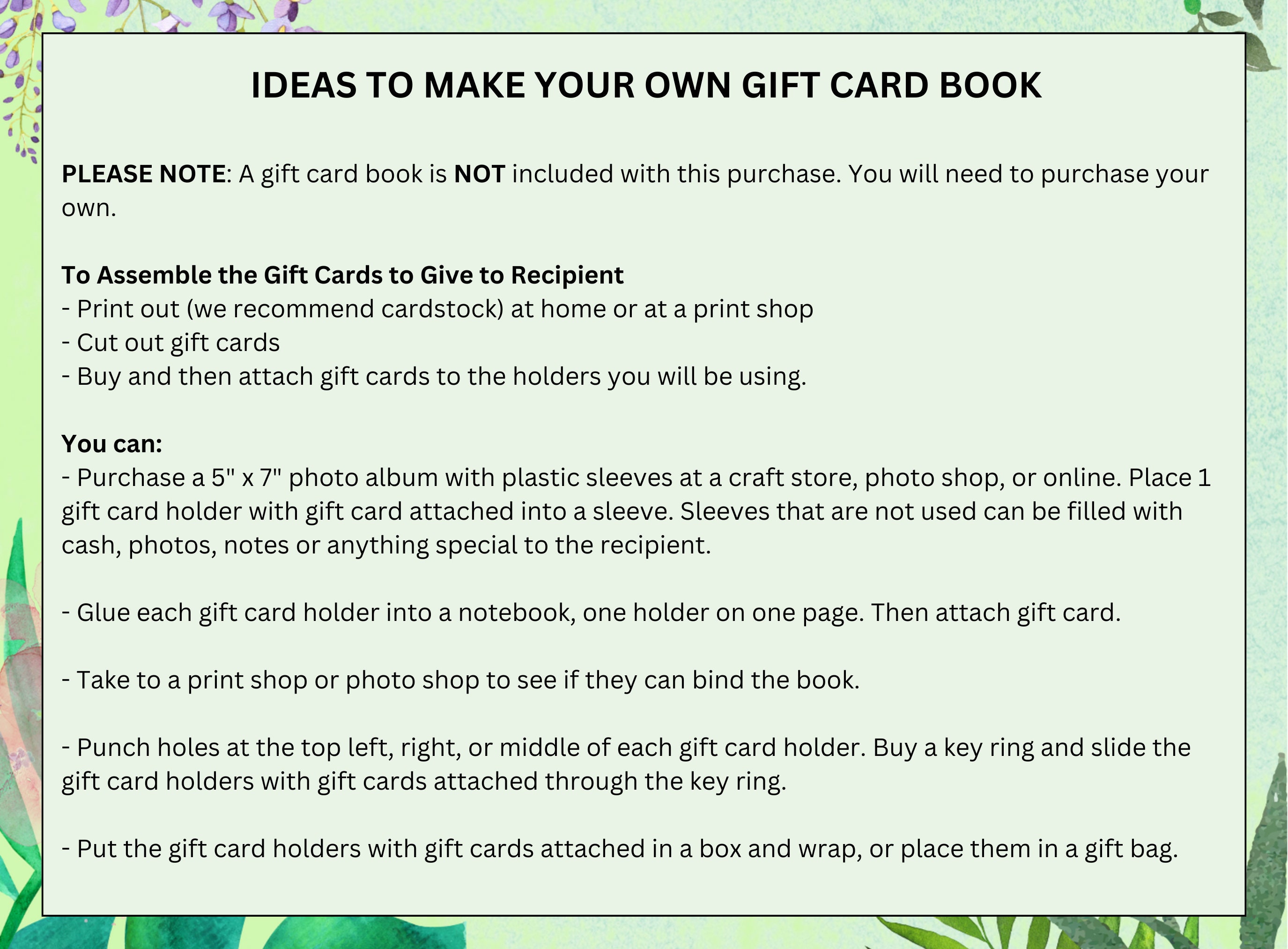 Printable Gift Card Book for Christmas, Christmas Gift Card Holders ...