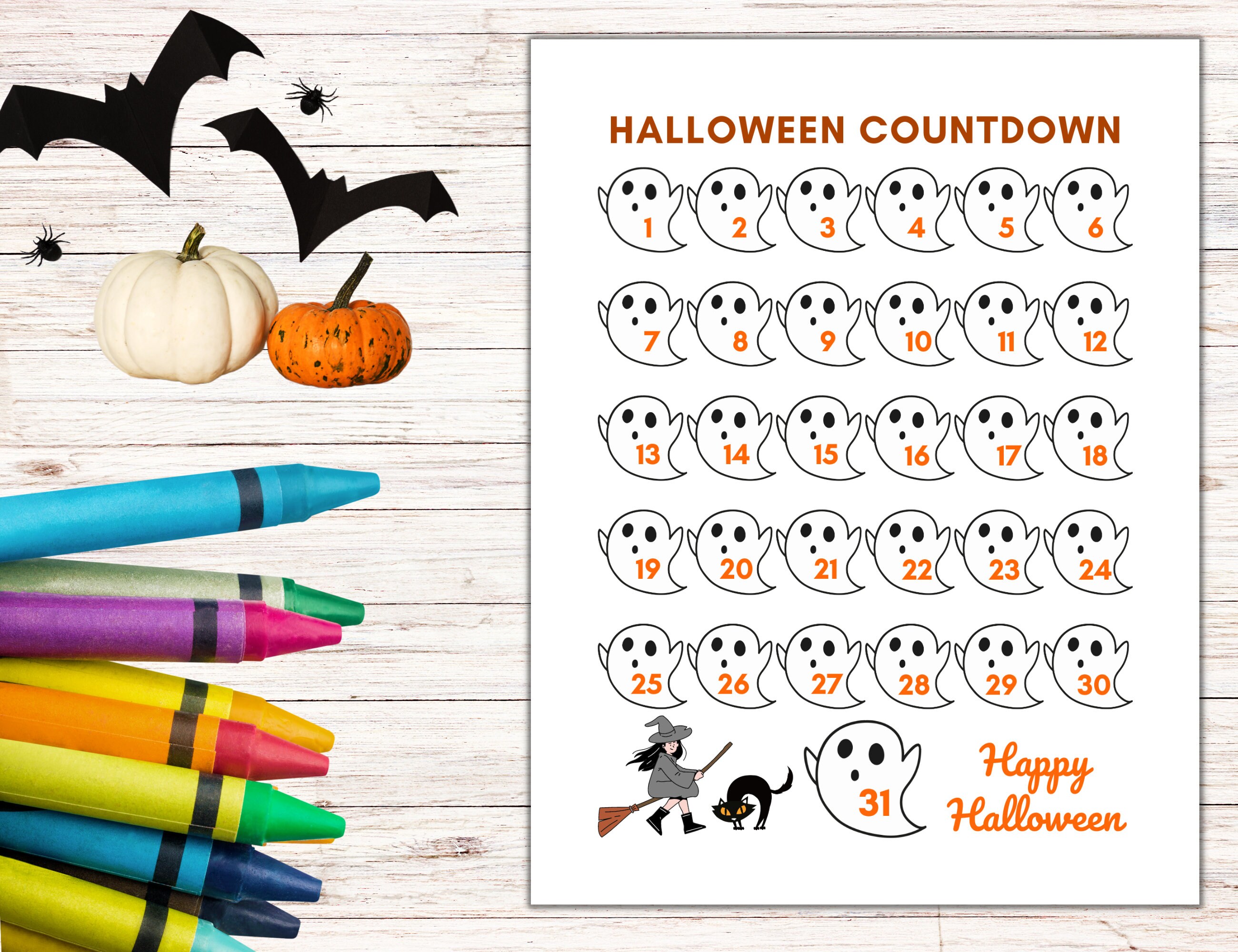 Halloween Countdown Calendar Printable Halloween Activity - Etsy