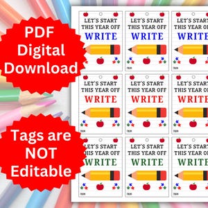 Pencil Gift Tag for Back to School, Teacher Pencil Tag for Students ...