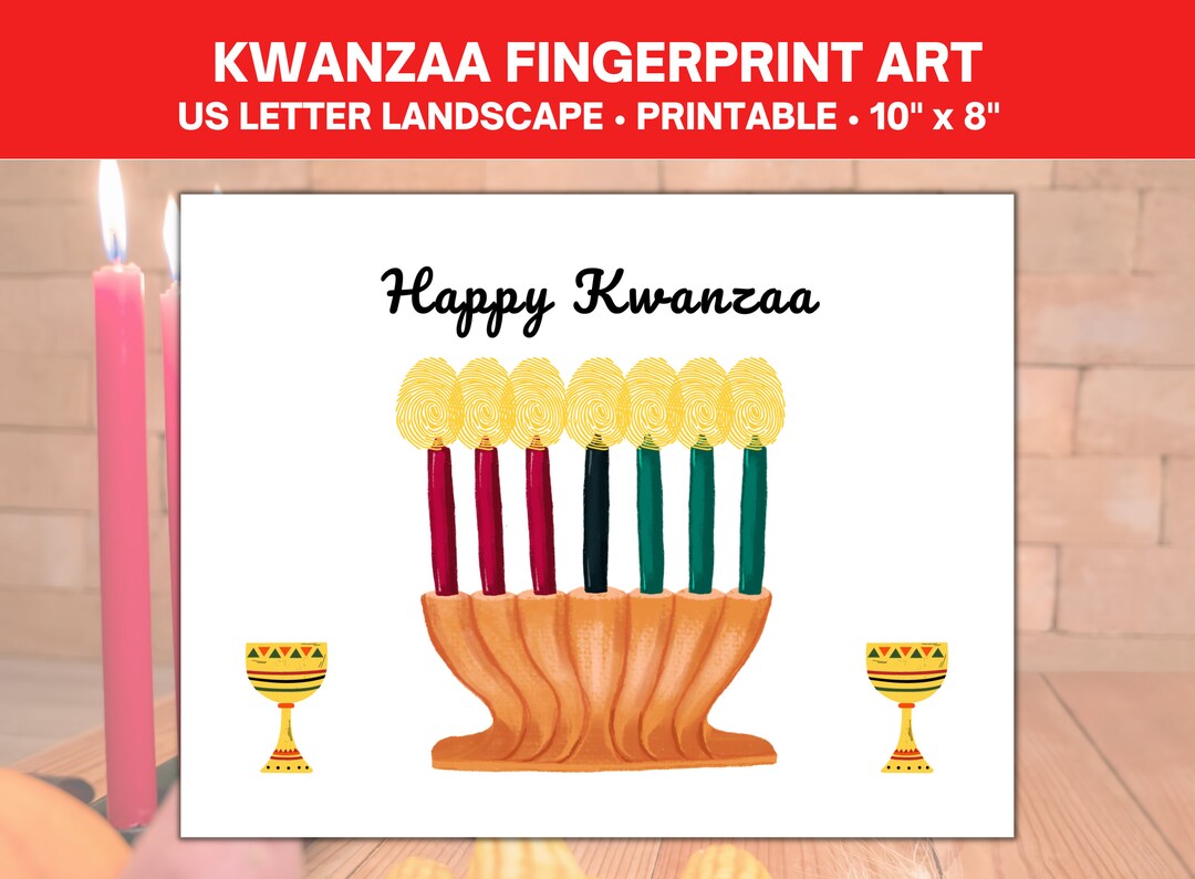 Kwanzaa Kinara Fingerprint Art, Kwanzaa Handprint Craft, Handprint Art ...