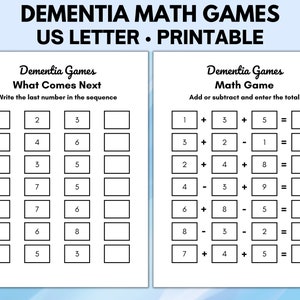 Dementia Math Games, Dementia Activities, Dementia Games, Dementia ...