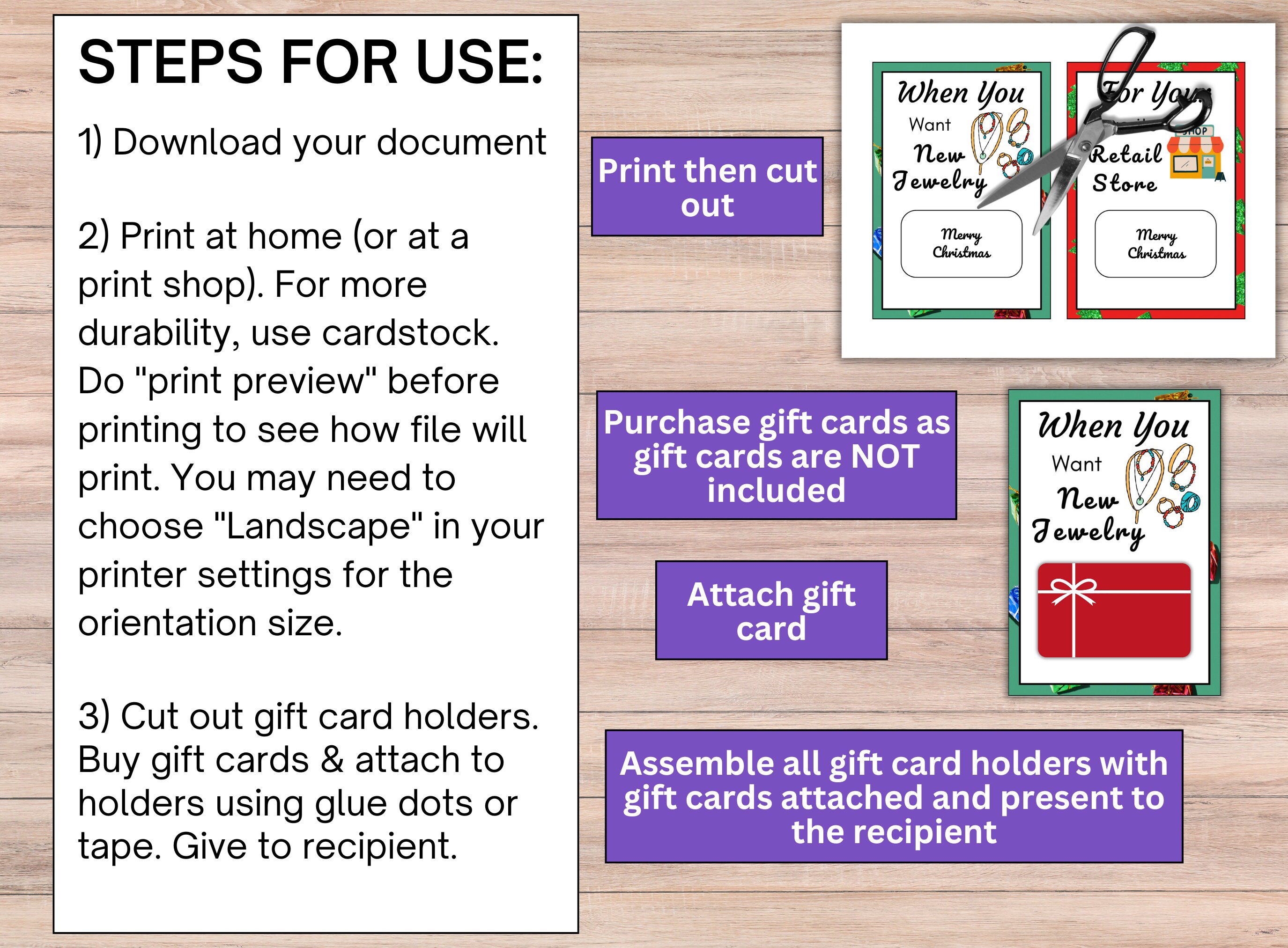 Printable Gift Card Book for Christmas, Christmas Gift Card Holders ...