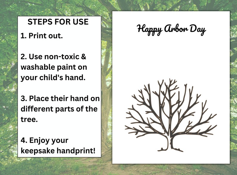 Arbor Day Handprint Art for Kids and Toddlers, Handprint Craft for ...