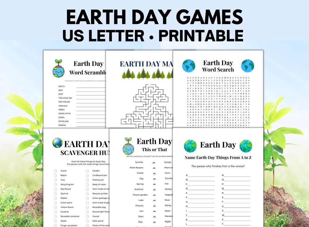 Earth Day Games, Earth Day Printable, Earth Day Activities - Etsy