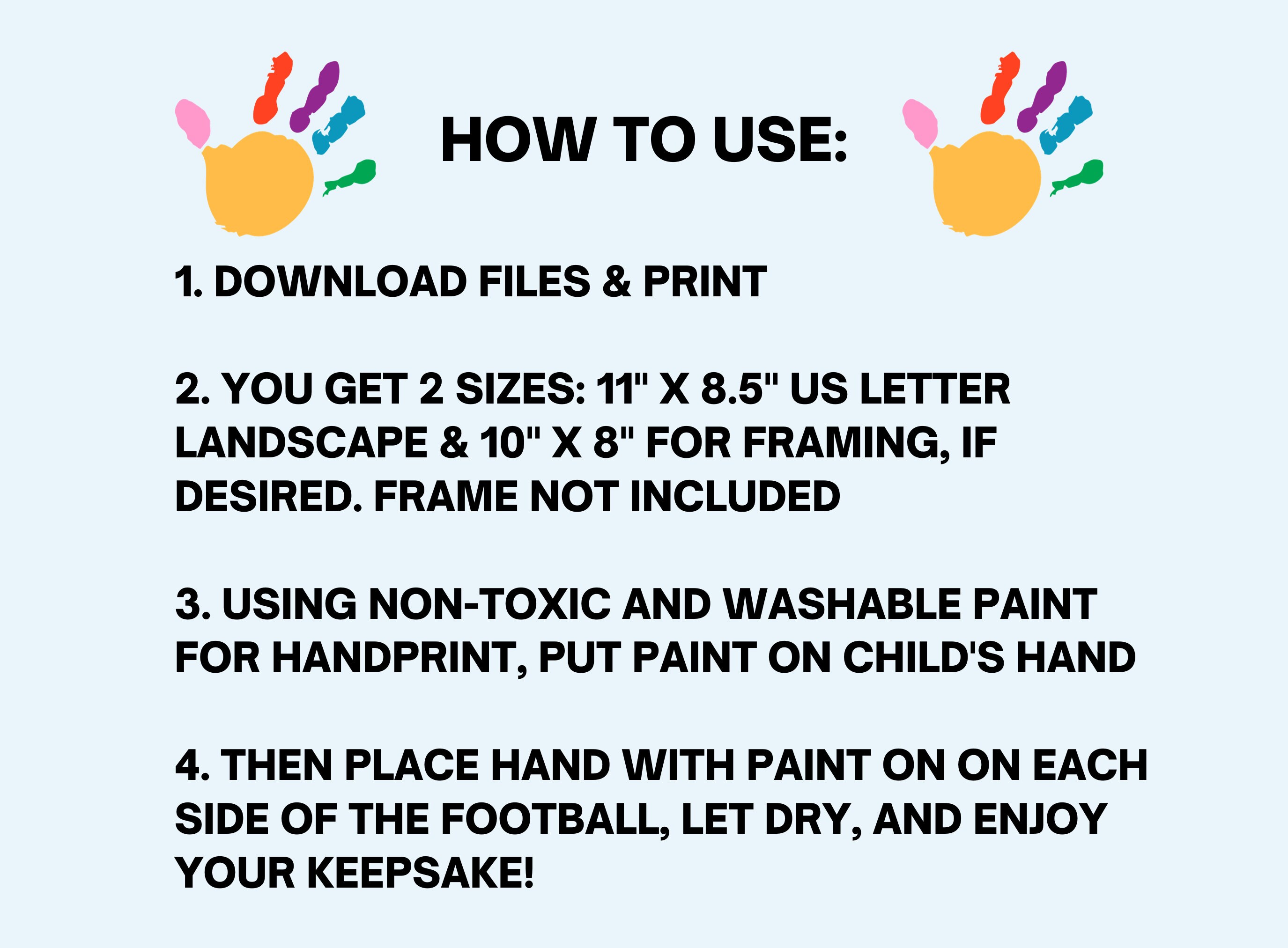 Football Handprint Art, Fingerprint Art, Football Handprint Signs ...