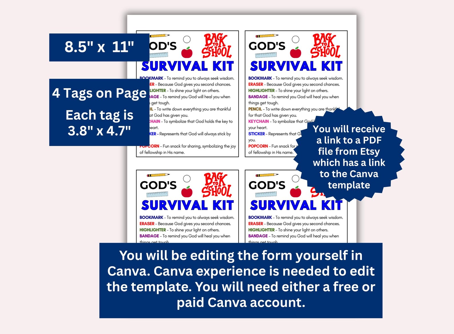 God's Back to School Survival Kit, Christian Survival Kit, God Survival ...