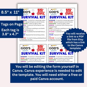 God's Back to School Survival Kit, Christian Survival Kit, God Survival ...