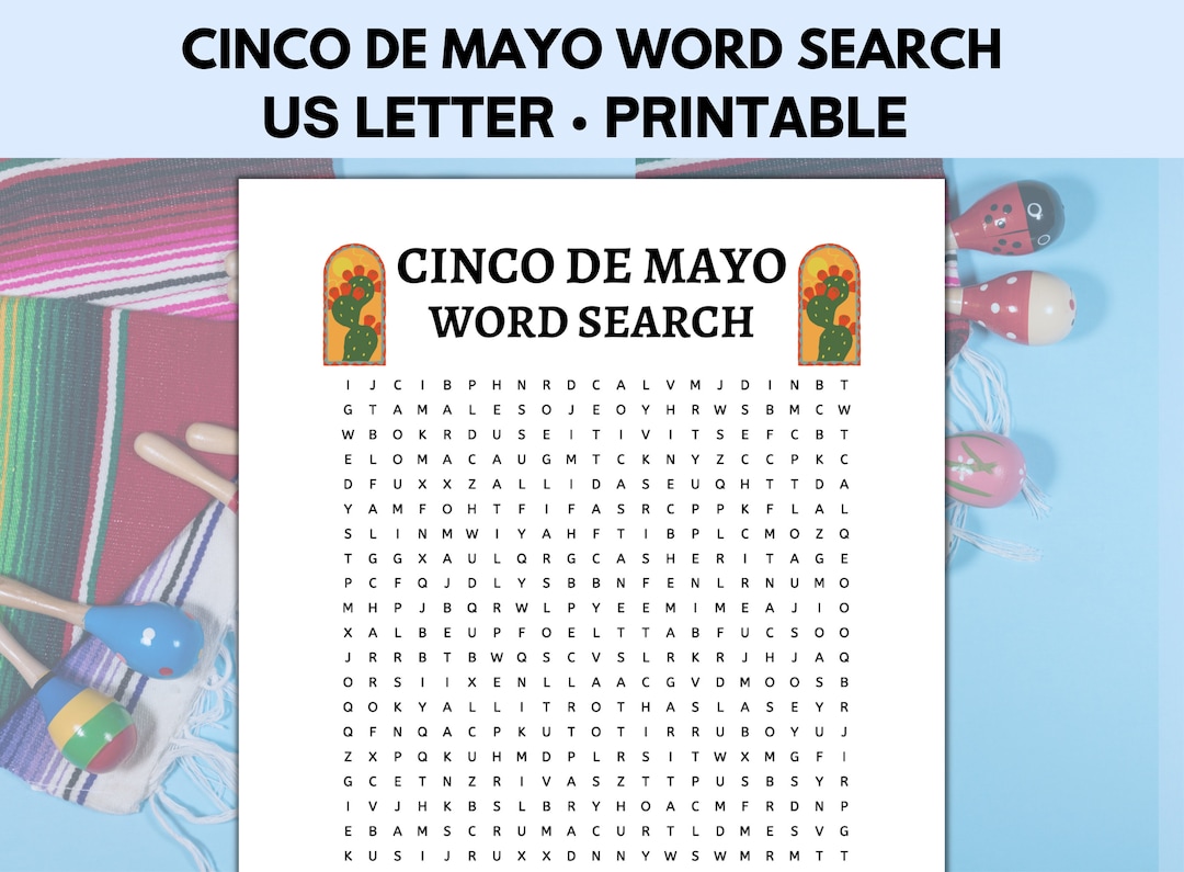 Cinco De Mayo Word Search Puzzle, Cinco De Mayo Games, Fiesta Games ...