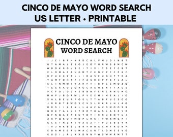 Cinco De Mayo Word Search - Etsy