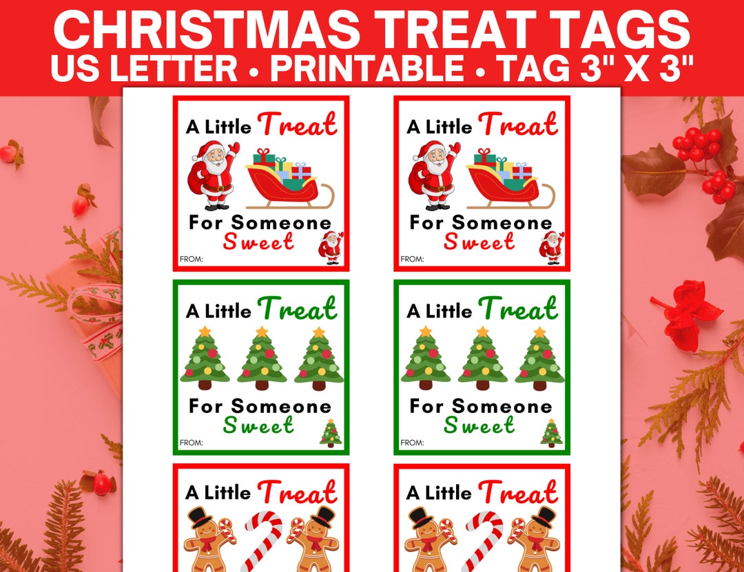 Christmas Treat Tags Printable Gift Tags Christmas Gift - Etsy