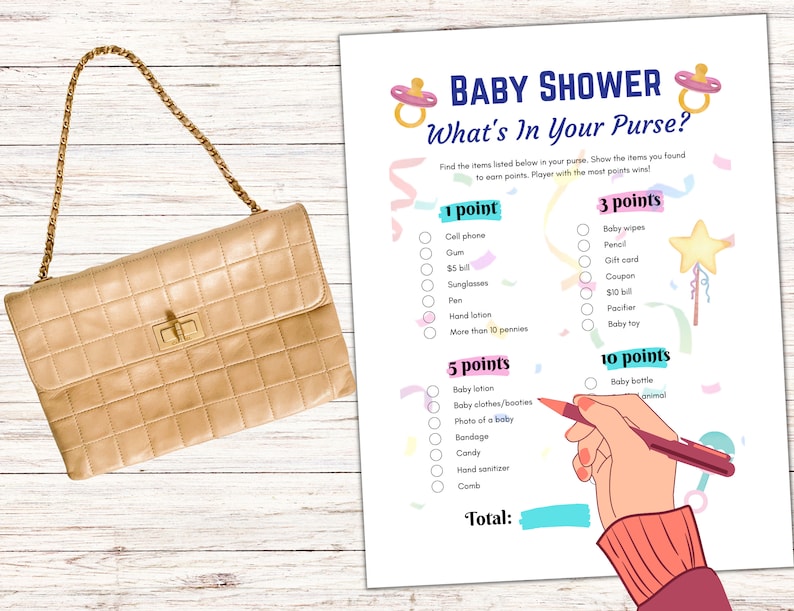What's in Your Purse Baby Shower Game - Etsy