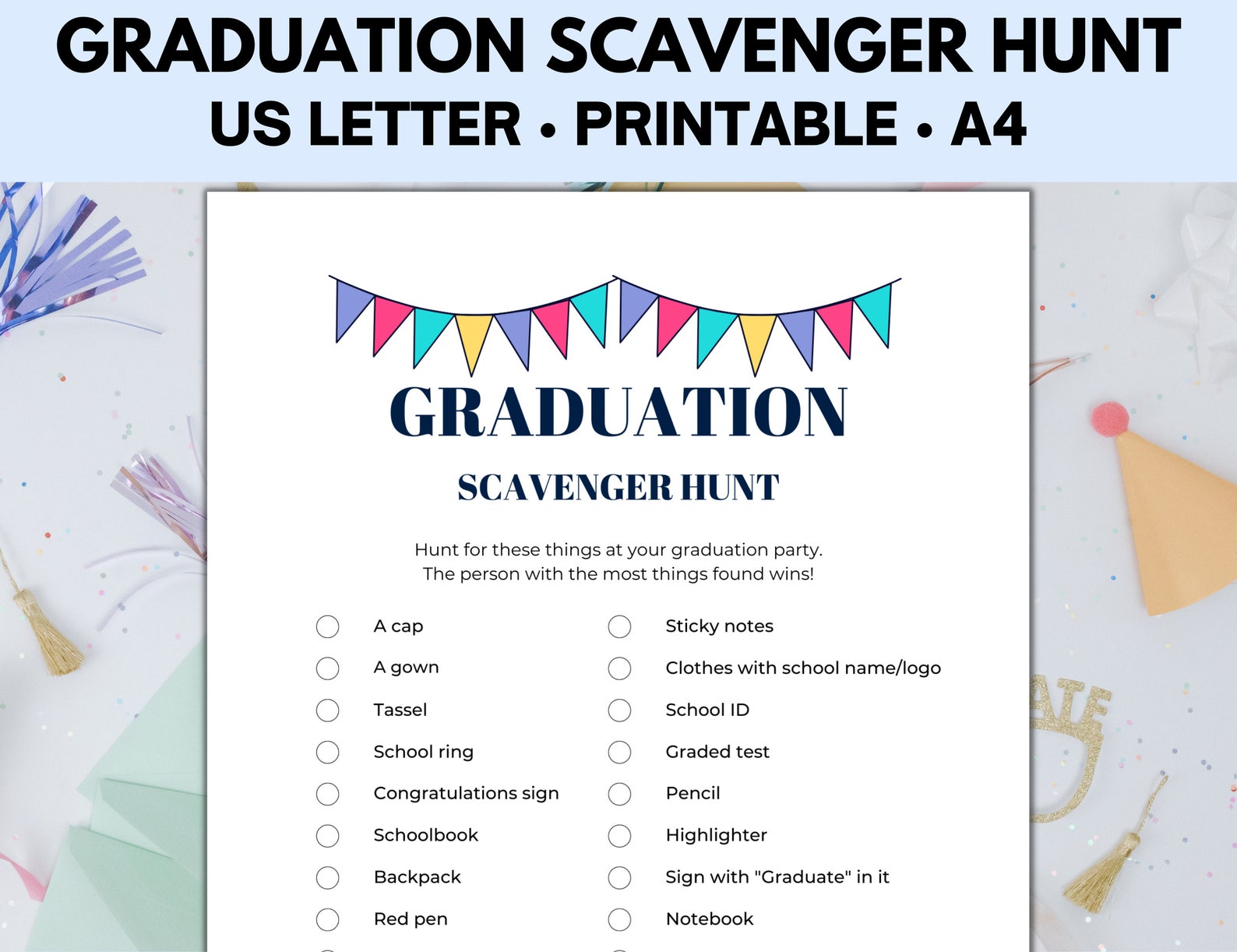 Graduation Scavenger Hunt, Treasure Hunt, Graduation Party Games ...