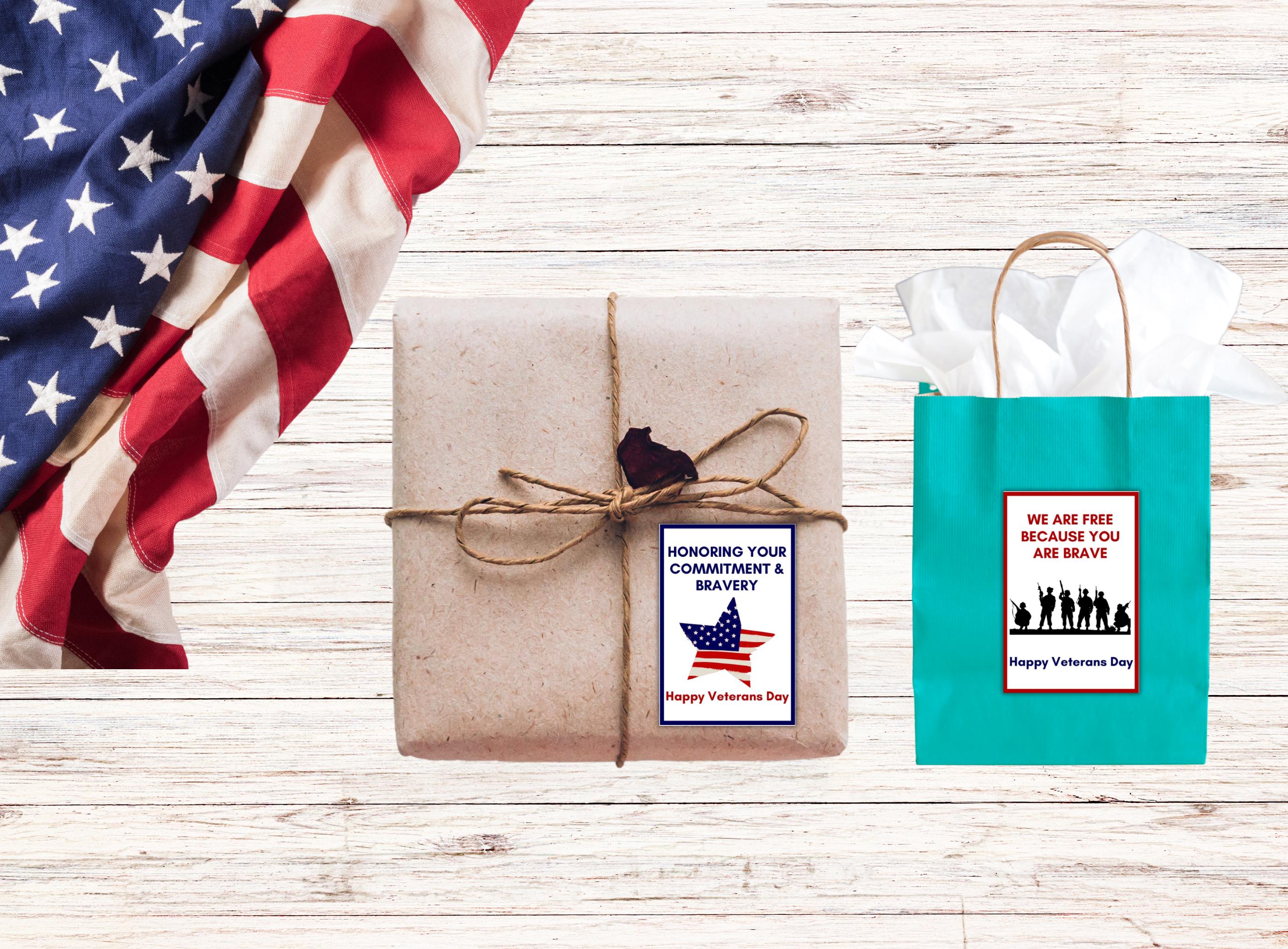 Veterans Day Gift Tags, Thank You for Your Service Veterans, Happy ...