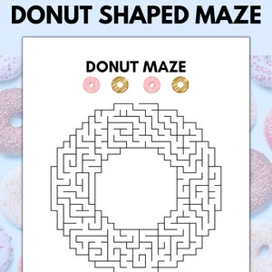Donut Maze, Doughnut Maze Printables, Donut Birthday Party Game, Donut ...