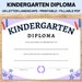 Fillable Kindergarten Diploma, Printable Diploma, Diploma Template ...