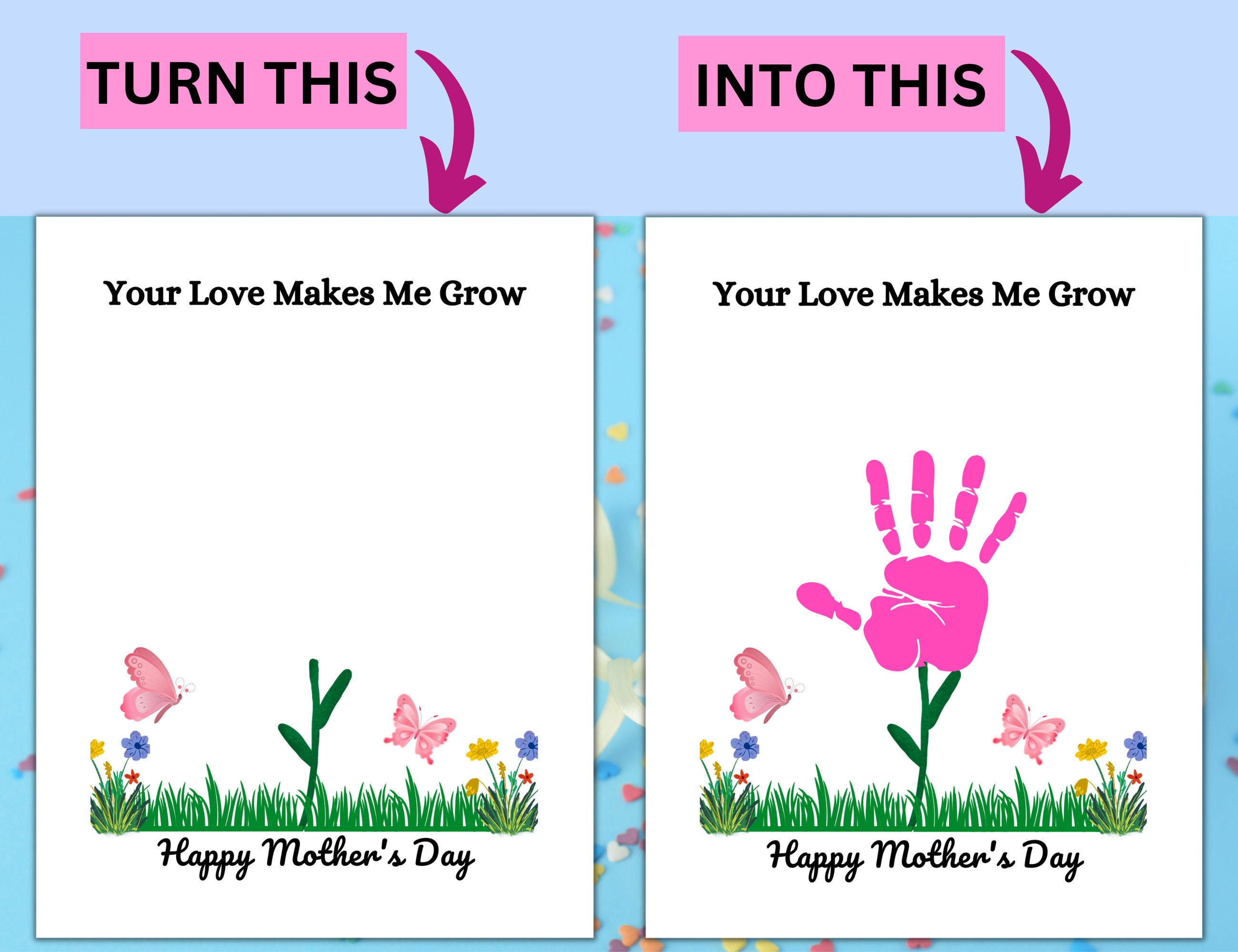 Mother's Day Handprint Printable, Mom Handprint Craft, Handprint Mother ...