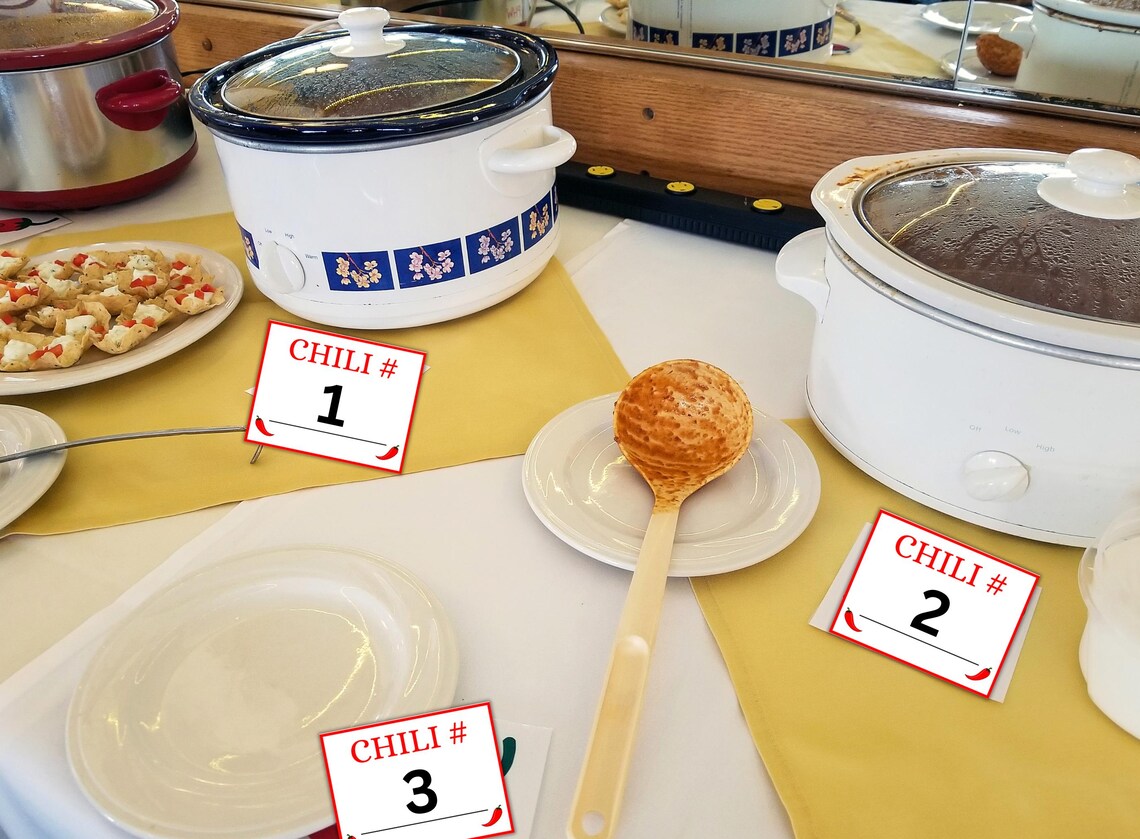 Chili Cook off Voting Cards, Certificates, Sign for Chili Contest Kit ...