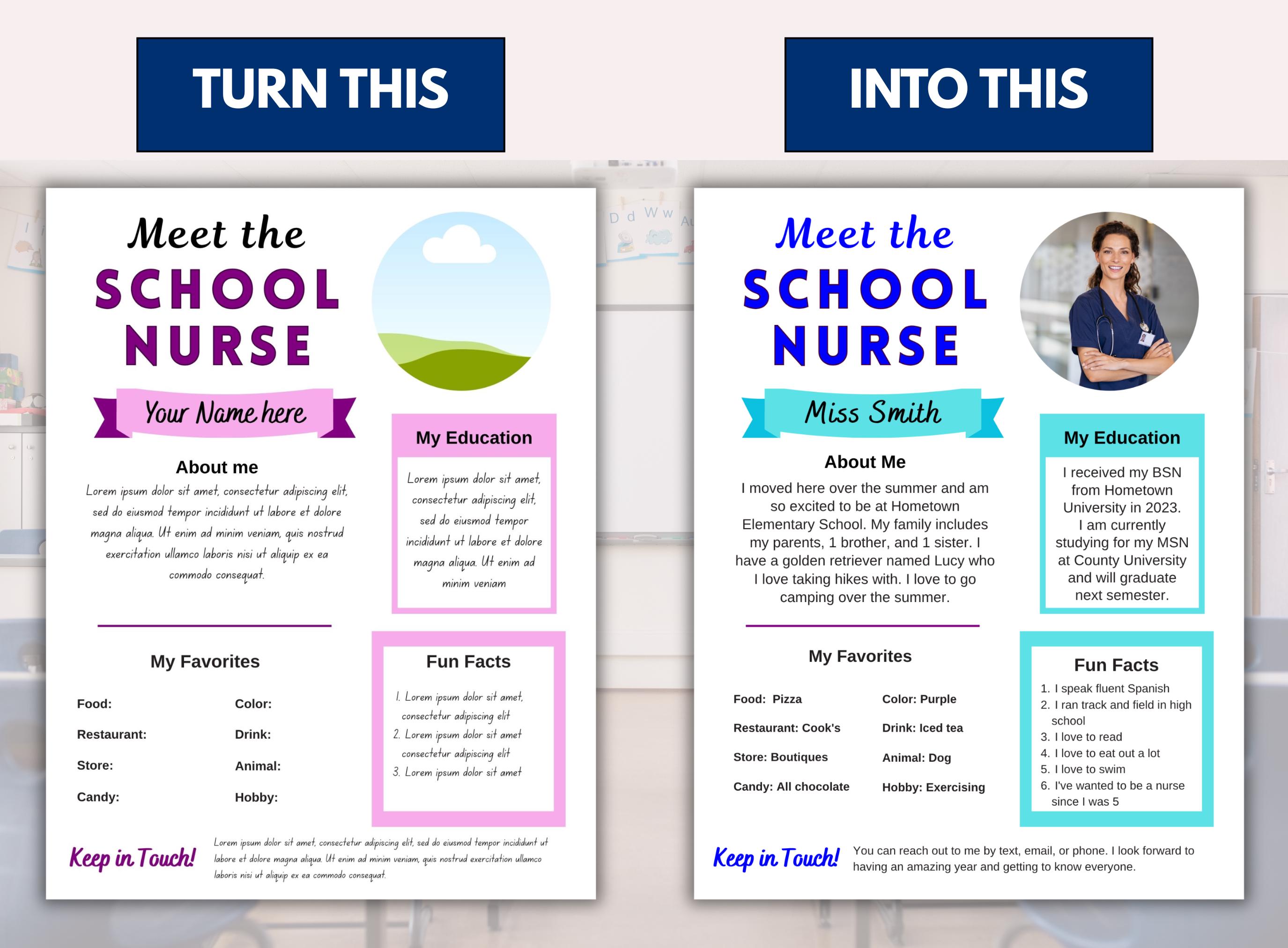 Meet the School Nurse Editable Template, Meet the Nurse Flyer, School ...