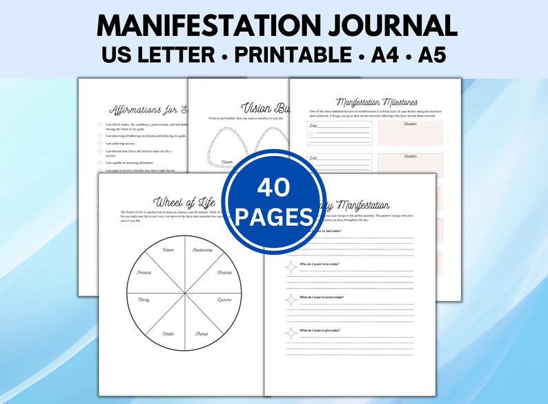 Manifestation Journal Printable, Money Manifestation, Vision Board ...