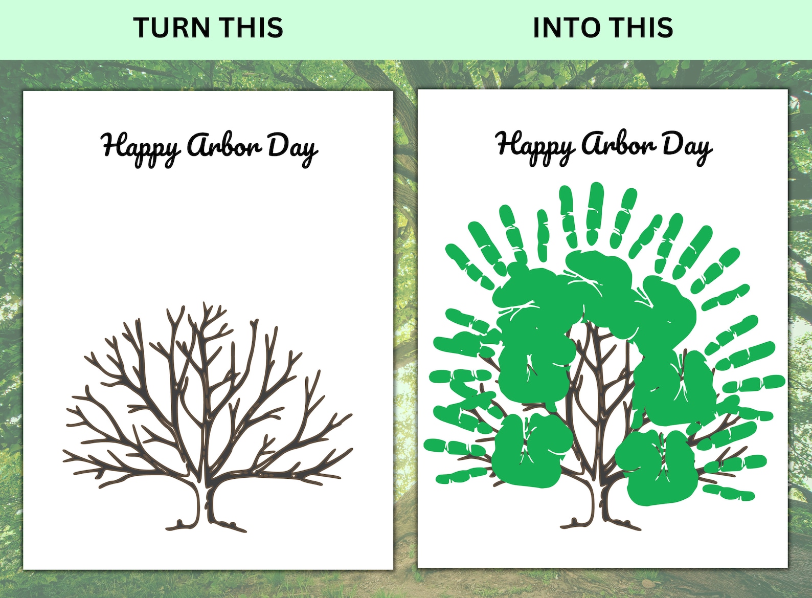 Arbor Day Handprint Art for Kids and Toddlers, Handprint Craft for ...