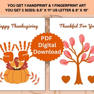 Thanksgiving Handprint, Thanksgiving Kids Table Activities, Fingerprint ...