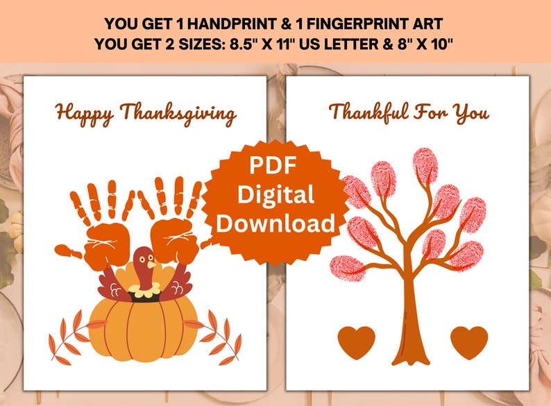 Thanksgiving Handprint, Thanksgiving Kids Table Activities, Fingerprint ...