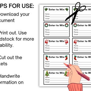 Christmas Raffle Tickets Printable, Christmas Giveaway, Holiday Raffle ...