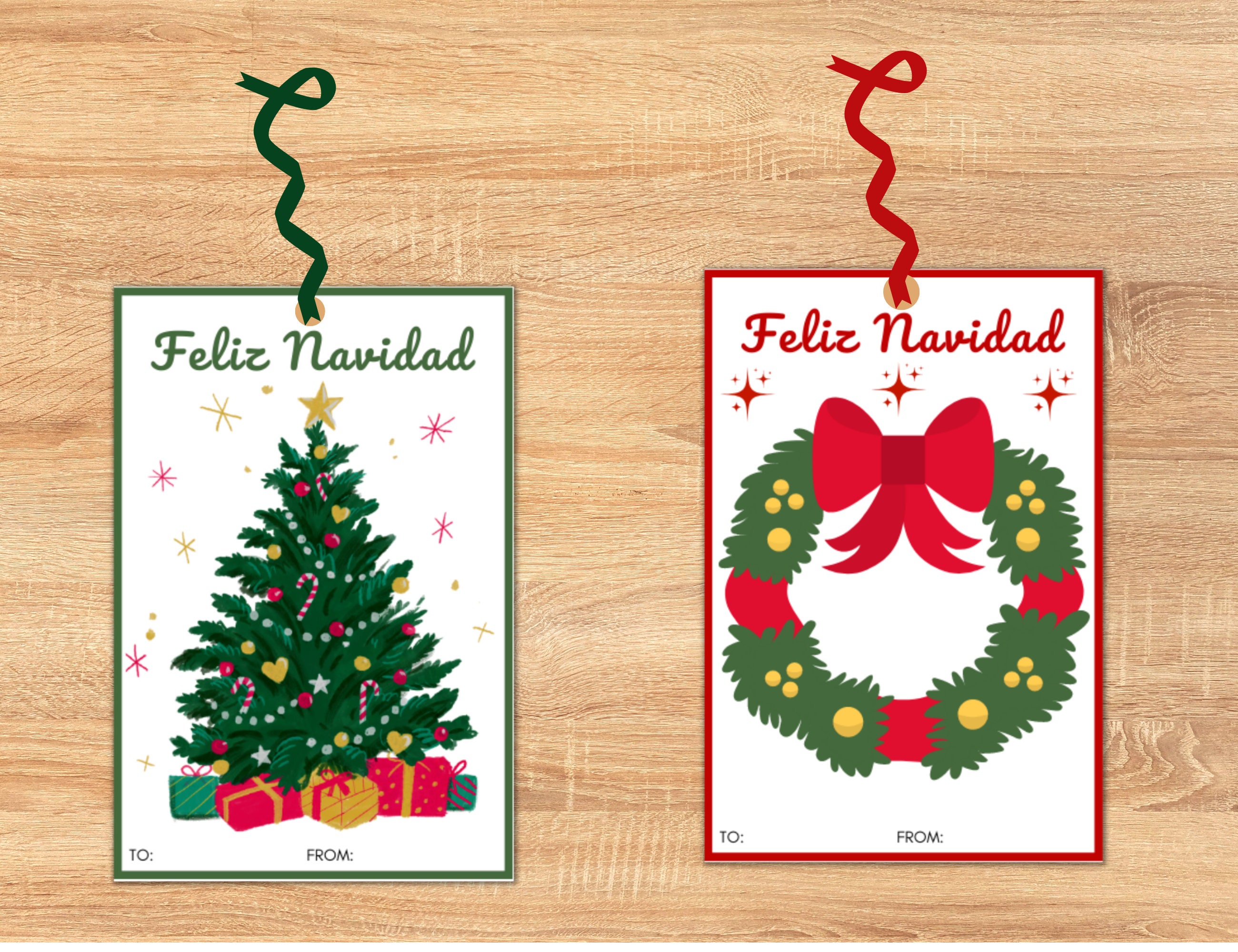 Printable Gift Tags Feliz Navidad, Christmas Gift Tags, Gift Tag Pdf ...