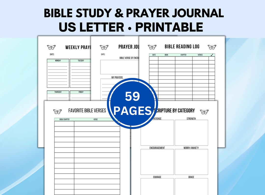 Prayer Journal Printable, Bible Study Journal and Planner, Prayer ...